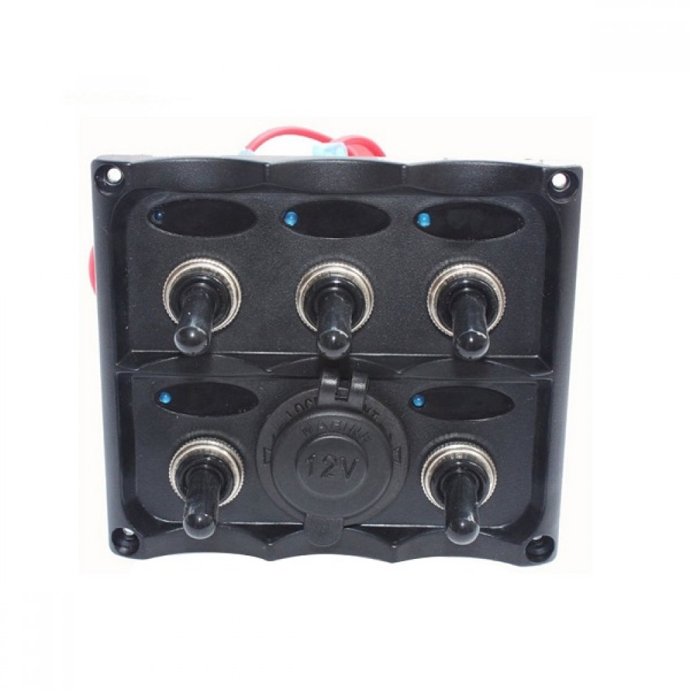 Panou electric din plastic 5 intrerupatoare + bricheta - 12V - Electron