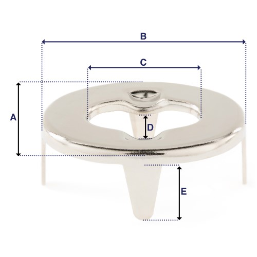 DOT - Inel de fixare cu cleme - alama cromata