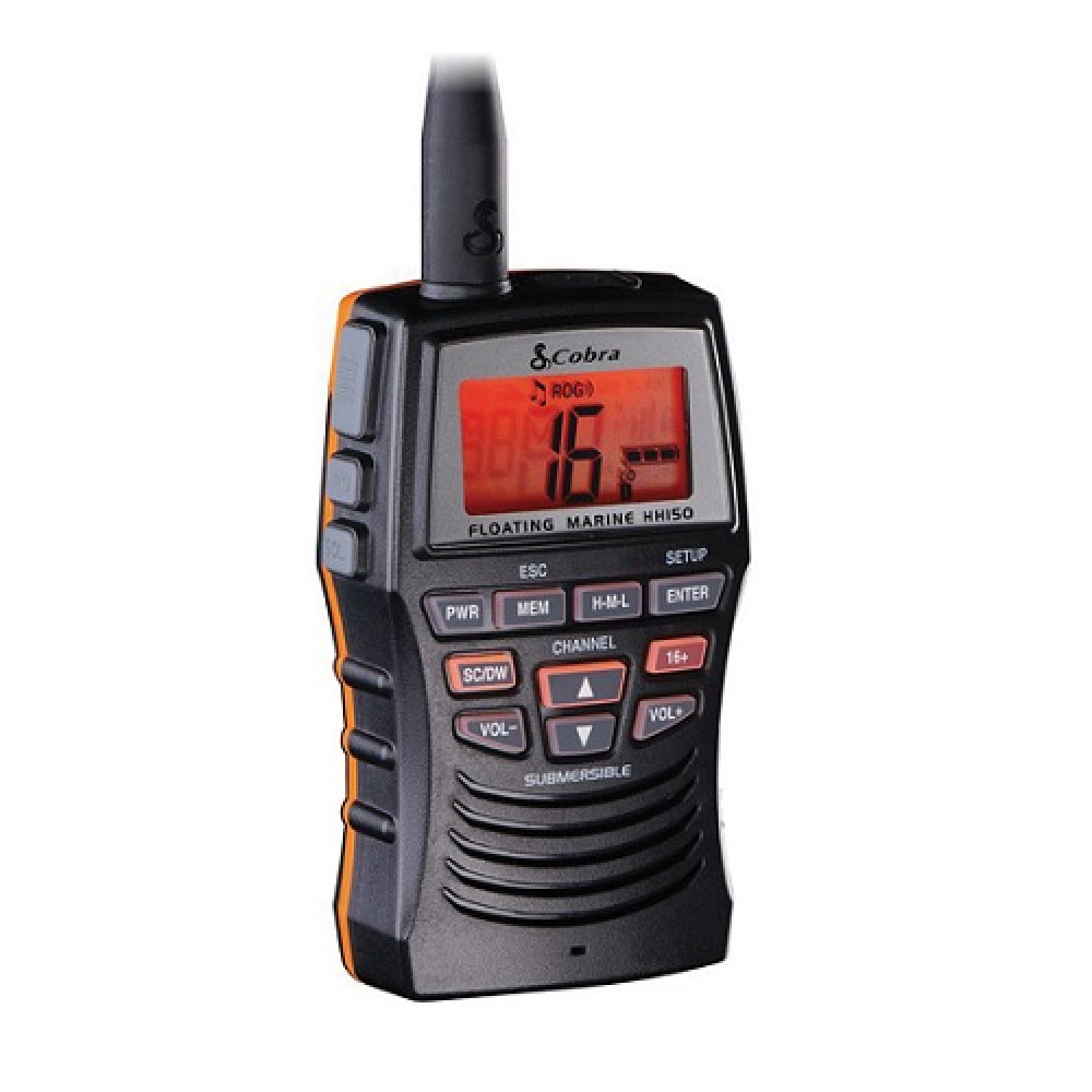 Statie VHF portabila Cobra Marine MR HH 150 FLTE, 3W, canal 16+1 la alegere